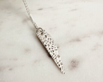 Silver Pendant, Silver Necklace, Abstract Statement Jewelry, Metal Clay ...