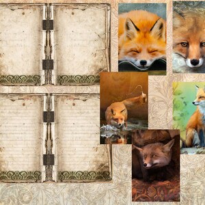 Digital Fox Junk Journal Printable Fox Ephemera Nature Digital Paper ...