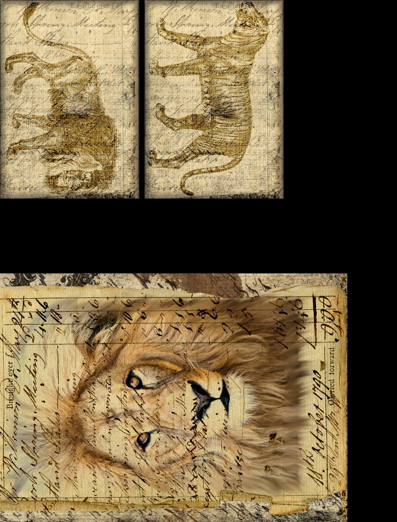 Digital Vintage Safari Animal Ephemera Pack for Junk Journal - Etsy