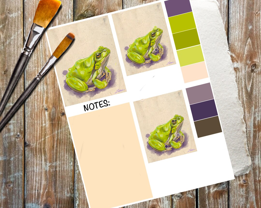 DIY Paint a Frog Reference Image and Color Swatch Art Watercolor ...
