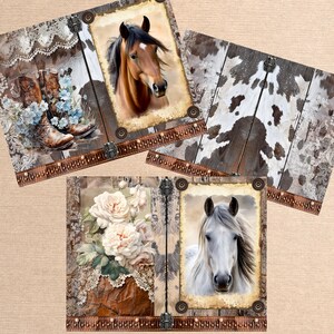 Western Horse Junk Journal Page Printable Country Chic Scrapbook Paper ...