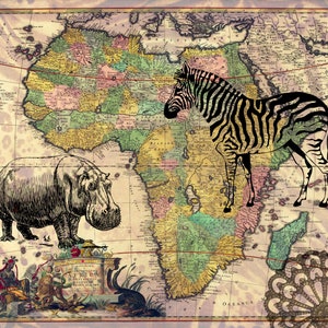 Digital Vintage Safari Animal Ephemera Pack for Junk Journal or ...