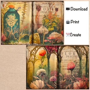 Spring Flower Printable Junk Journal Page Digital Download Botanical ...