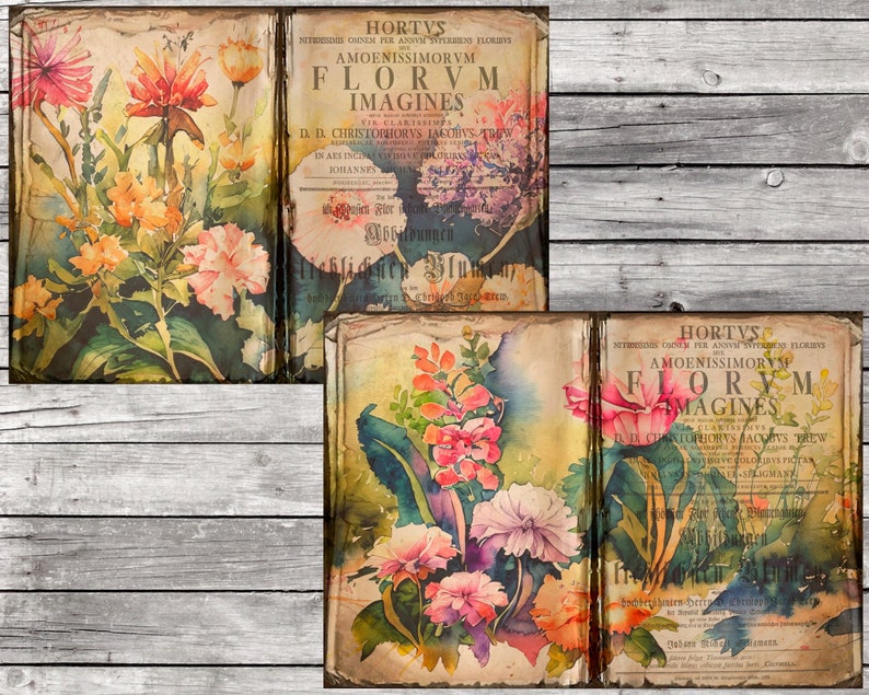 Spring Flower Printable Junk Journal Pages and Cards Digital - Etsy