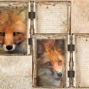 Digital Fox Junk Journal Printable Fox Ephemera Nature Digital Paper ...