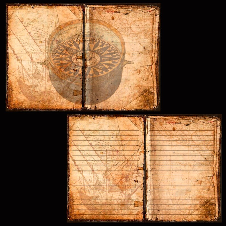 Vintage Pirate Junk Journal Printable Pages Nautical Paper as - Etsy