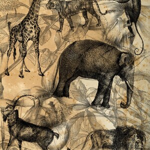 Digital Vintage Safari Animal Ephemera Pack for Junk Journal or ...