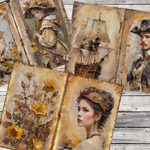 Bundle Junk Journal Page Printable Steampunk Digital Scrapbook Pirate ...