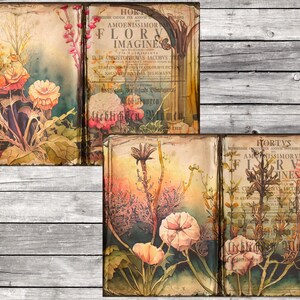 Spring Flower Printable Junk Journal Page Digital Download Botanical ...