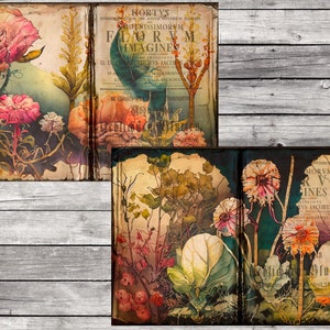 Spring Flower Printable Junk Journal Page Digital Download Botanical ...