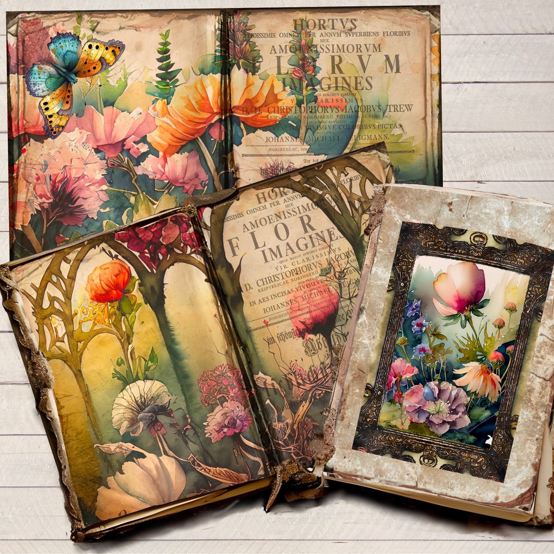 Spring Flower Printable Junk Journal Pages and Cards Digital - Etsy