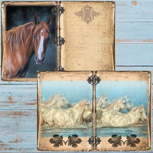 Horse Themed Digital Junk Journal Pages Equine Paper Printable Download ...