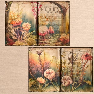 Spring Flower Printable Junk Journal Page Digital Download Botanical ...