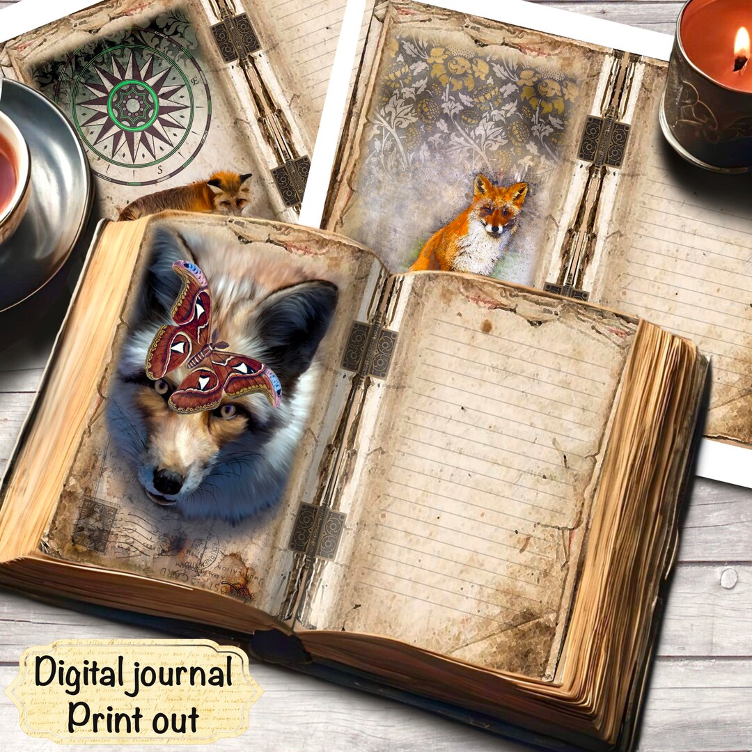 Digital Fox Junk Journal Printable Fox Ephemera Nature Digital Paper ...