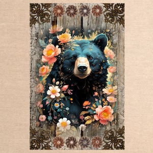 Printable Junk Journal Page Pack Bear Animal Print Digital Crafting ...
