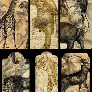 Digital Vintage Safari Animal Ephemera Pack for Junk Journal or ...