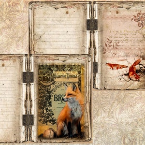 Digital Fox Junk Journal Printable Fox Ephemera Nature Digital Paper ...
