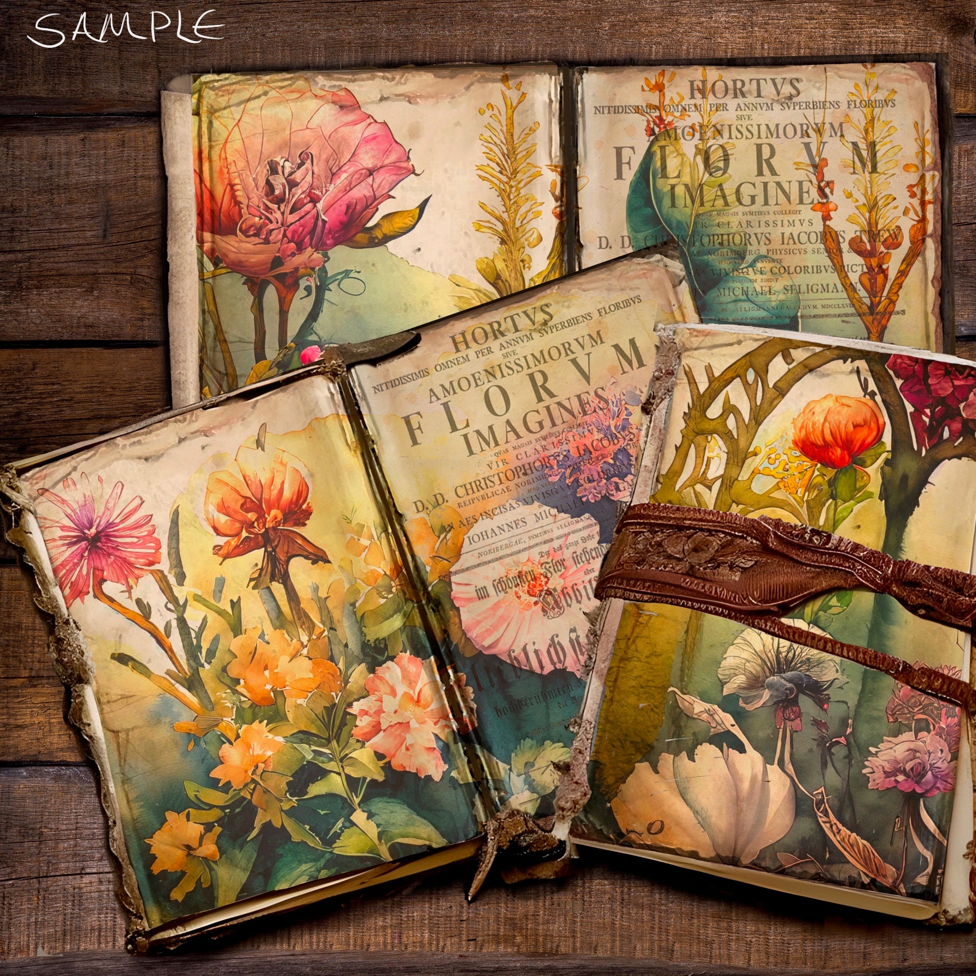 Spring Flower Printable Junk Journal Pages and Cards Digital - Etsy