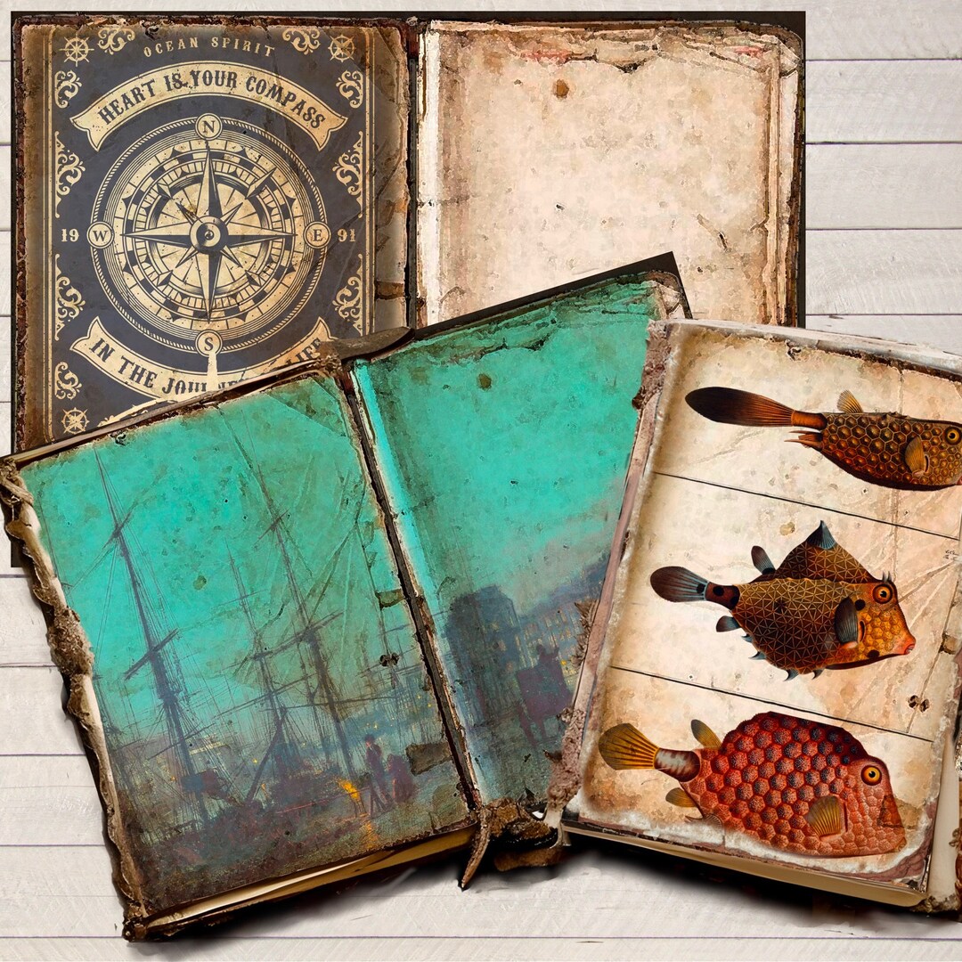 Printable Vintage Nautical Junk Journal Pages Maritime Paper - Etsy