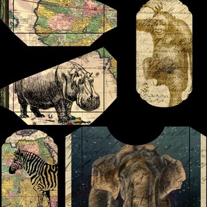 Digital Vintage Safari Animal Ephemera Pack for Junk Journal or ...