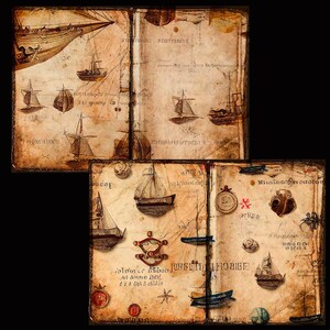 Vintage Pirate Junk Journal Printable Pages Nautical Paper Digital ...