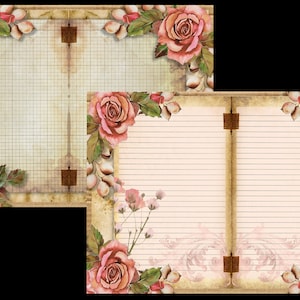 Digital Vintage Junk Journal Printable Cottage Core Rose Shabby Chic ...
