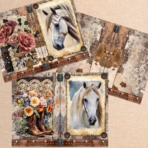 Western Horse Junk Journal Page Printable Country Chic Scrapbook Paper ...