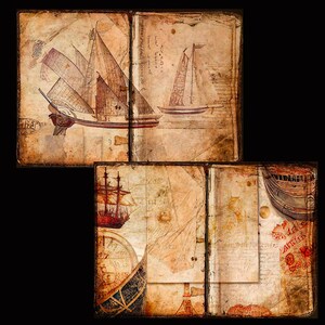 Vintage Pirate Junk Journal Printable Pages Nautical Paper Digital ...