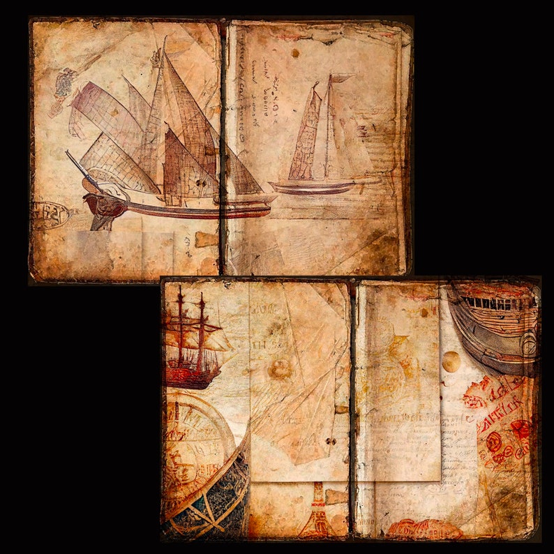 Vintage Pirate Junk Journal Printable Pages Nautical Paper as - Etsy