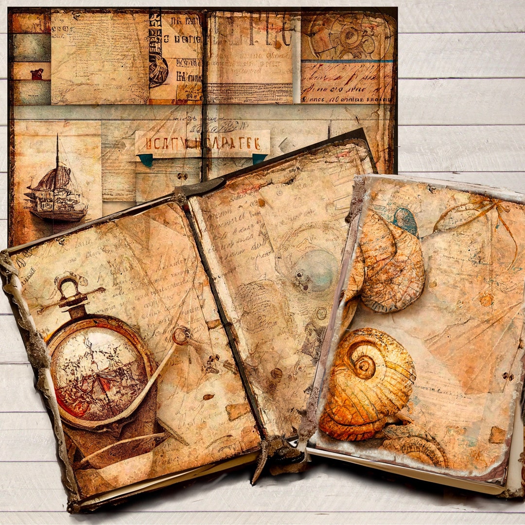 Vintage Pirate Junk Journal Printable Pages Nautical Paper Digital ...