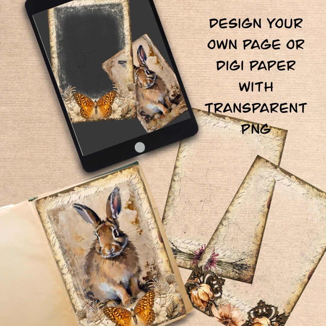 Graphic Design Template Journal Page Pattern DIY Digital Scrapbook Half ...