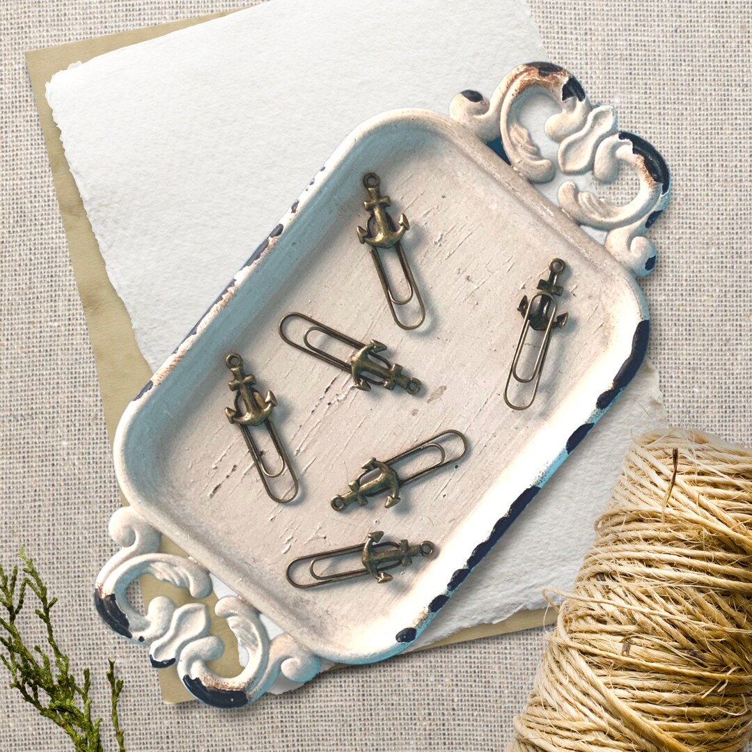 6 Anchor Paper Clips for Scrapbooking Cards or Junk Journal Metal ...