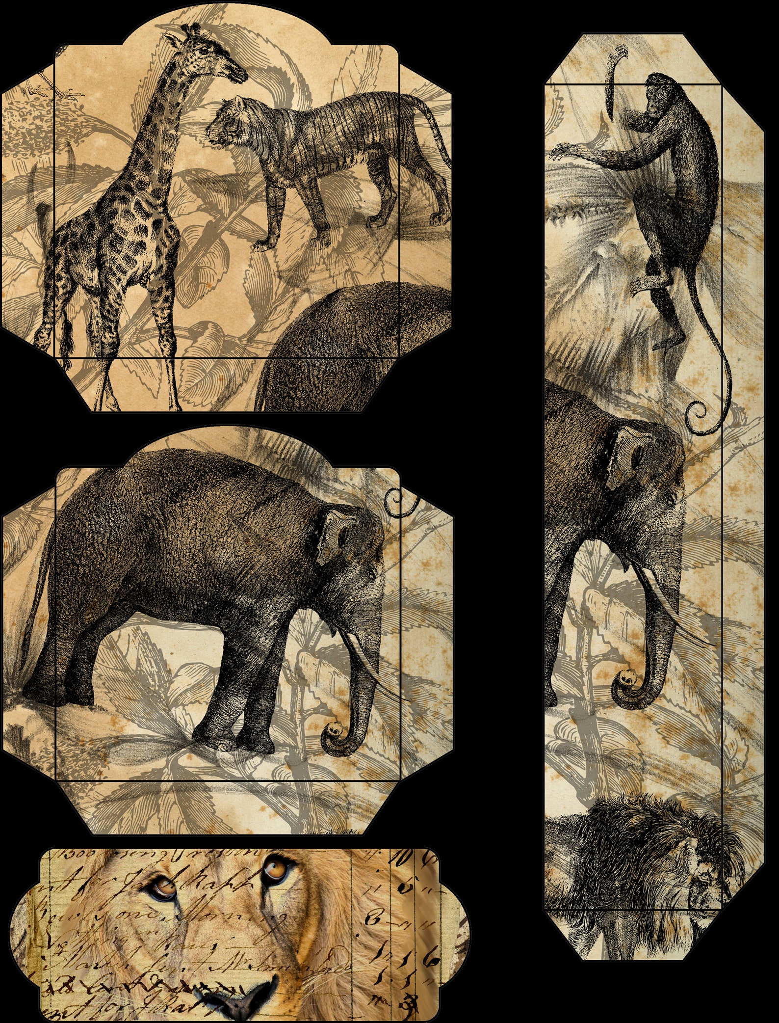 Digital Vintage Safari Animal Ephemera Pack for Junk Journal - Etsy