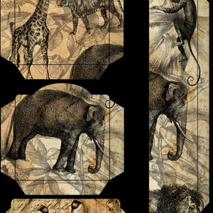 Digital Vintage Safari Animal Ephemera Pack for Junk Journal or ...