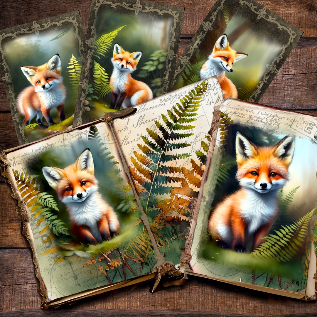 Red Fox Printable Junk Journal Pages and Cards as Digital - Etsy Canada