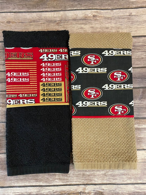 San Francisco 49ers bar or kitchen towel set and oven mitt | Etsy