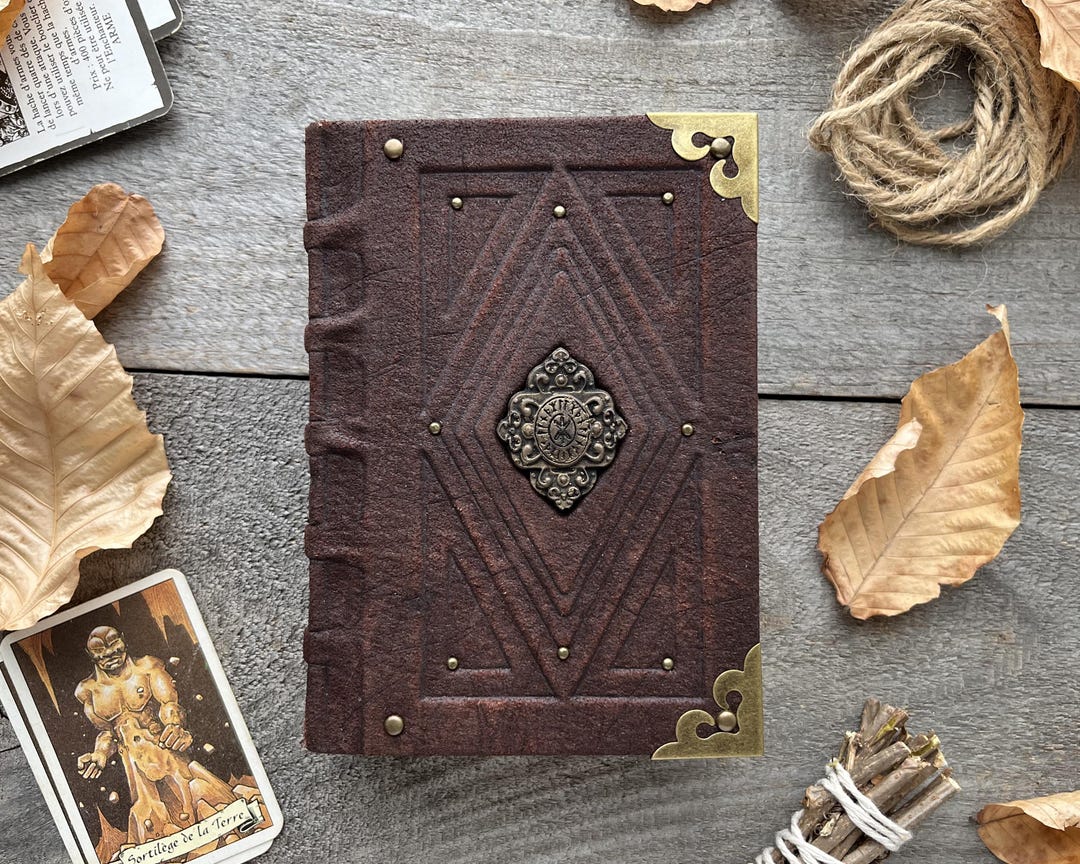 Small Norse Sketchbook - Brown Leather Handmade, Dark Fantasy ...
