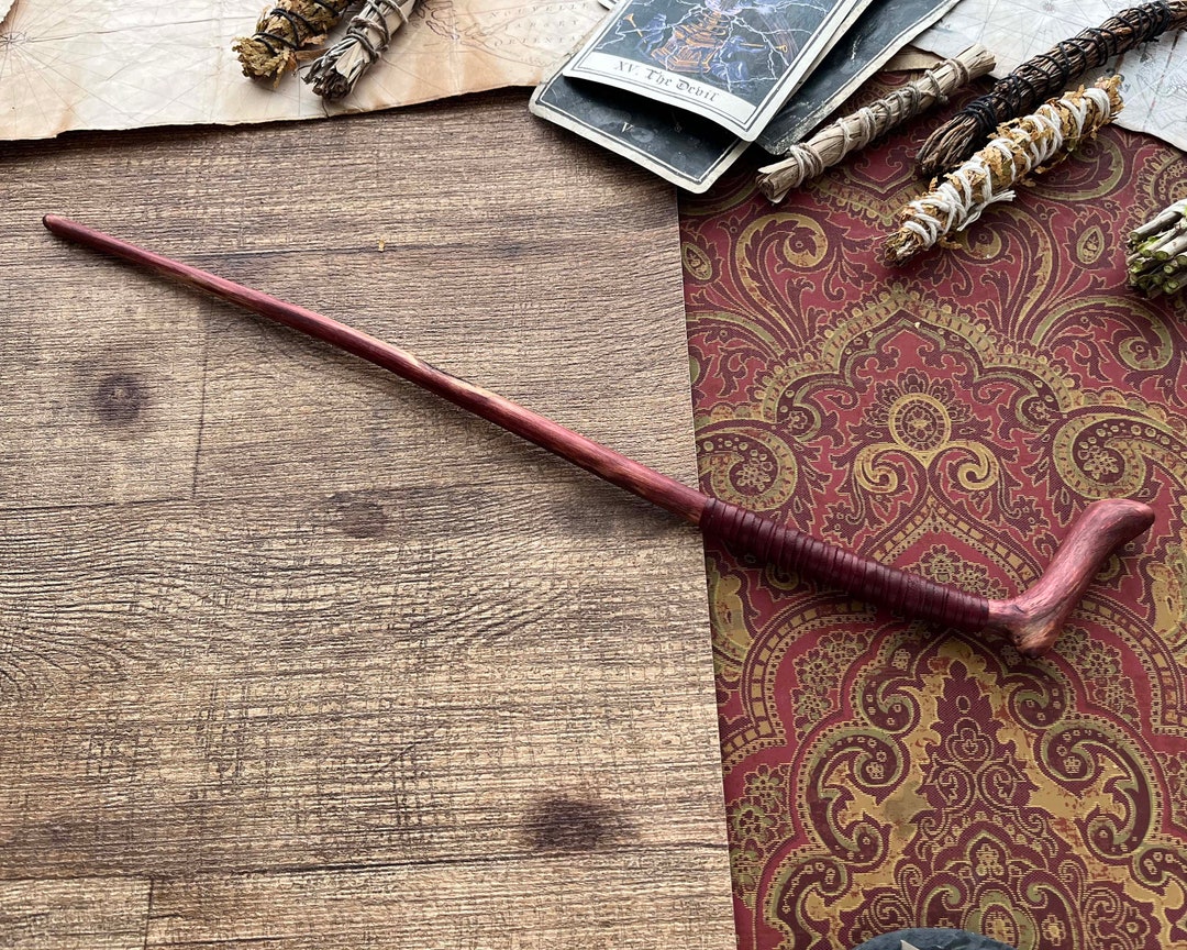 Natural Wand Dark Red Magic Handmade Wooden 15 in Wand Handmade ...