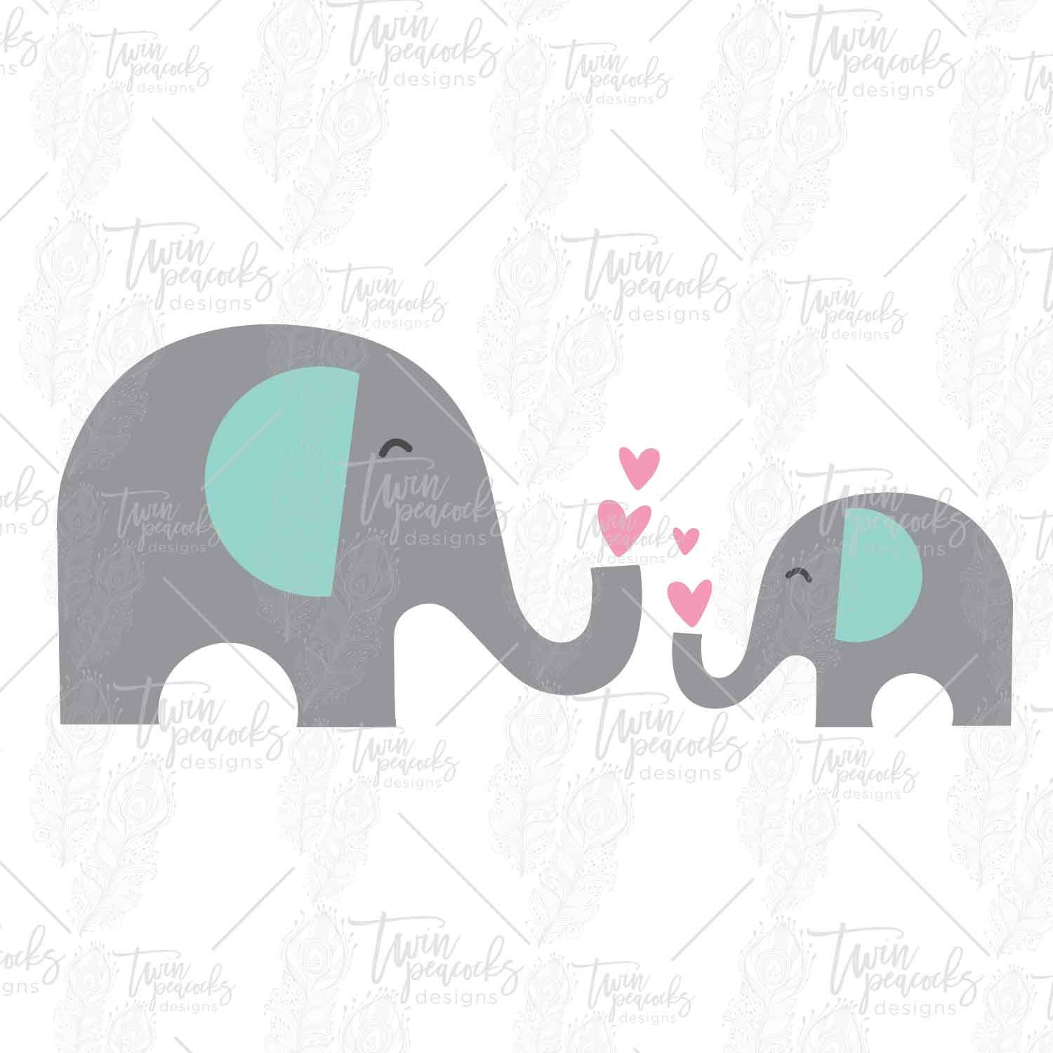 Mommy & Me Designs: Cute Elephant Mama and Baby Cut File PNG | Etsy