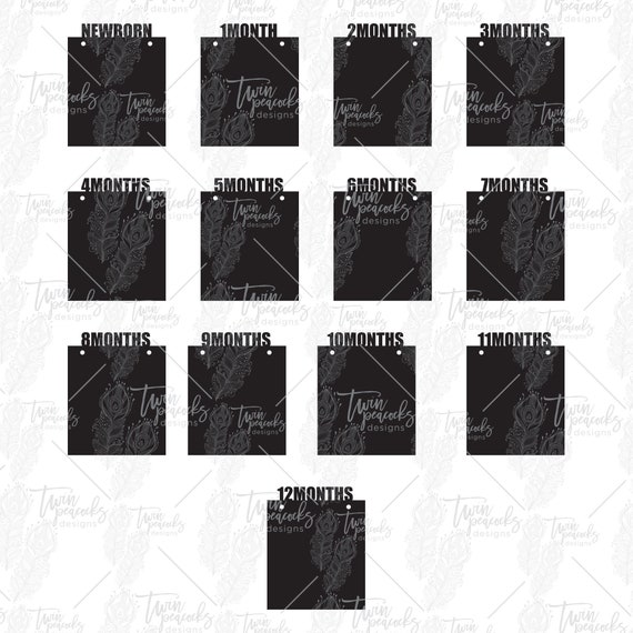 First Birthday Monthly Photo Banner for 5x5 Vertical Layout - Etsy