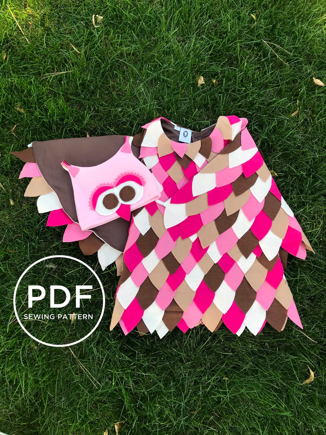 Kids Owl Costume-- Pretend Play-- Kids Dress Up-- Kids Halloween Costume-- Girl Sewing Pattern ...