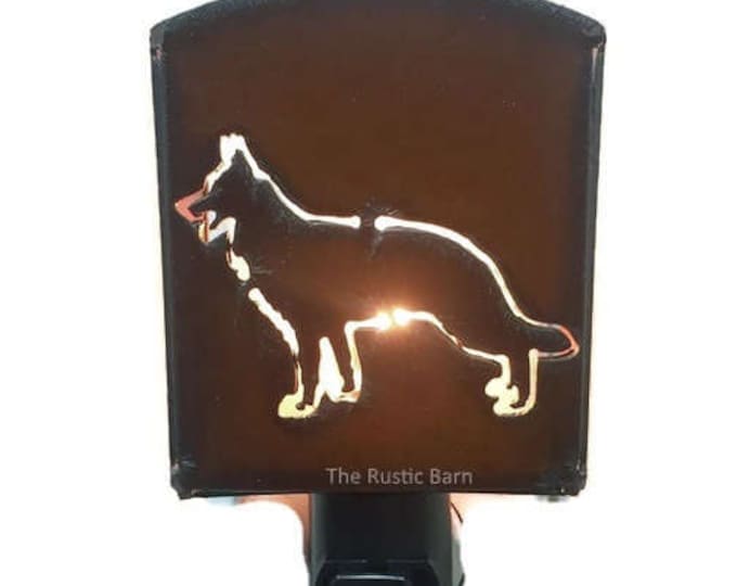 GERMAN SHEPHERD Dog Nightlight Night Light Made of Rustic - Etsy