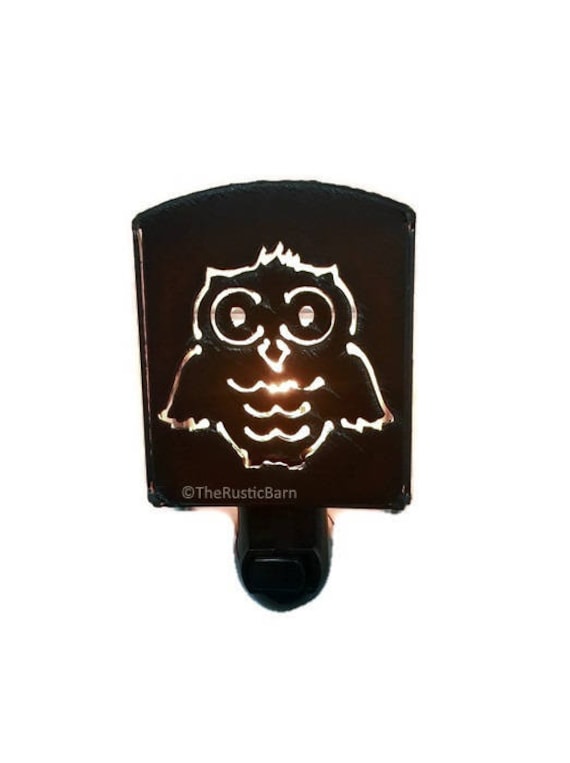 OWL Rustic nightlight night light made of Rustic Rusty Rusted | Etsy