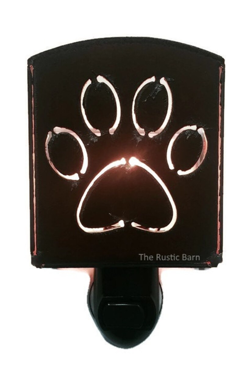 PAW PRINT Nightlight Night Light Made of Rustic Rusty Rusted Recycled ...
