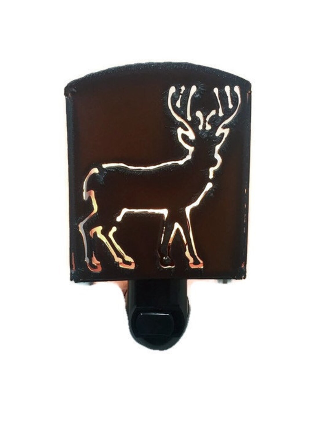 DEER Wildlife Nightlight Night Light Made of Rustic Rusty Rusted ...