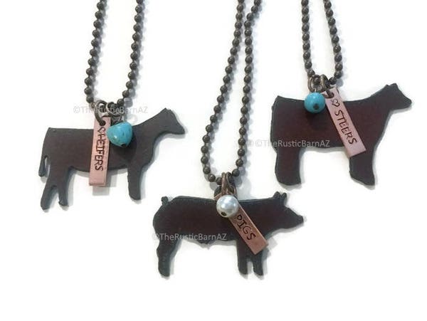 Livestock Necklace, Livestock Jewelry, Heifer Necklace, Steer Necklace ...