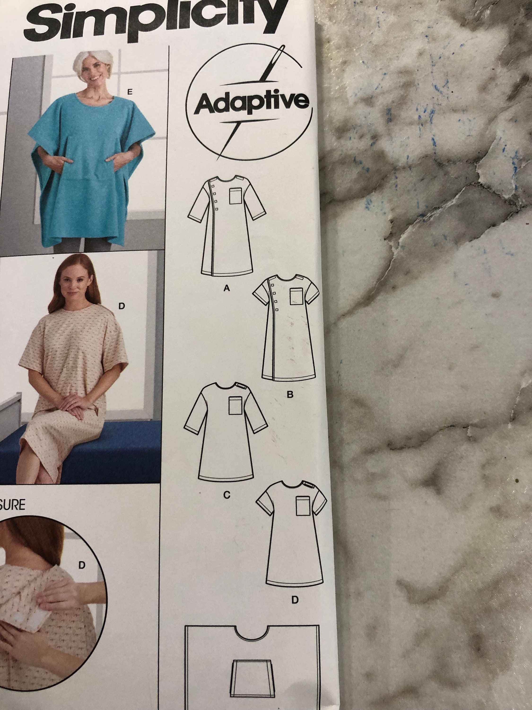 S9490 Adaptive Easy to Sew Unisex Recovery Gowns and Bed Robe 12pc ...