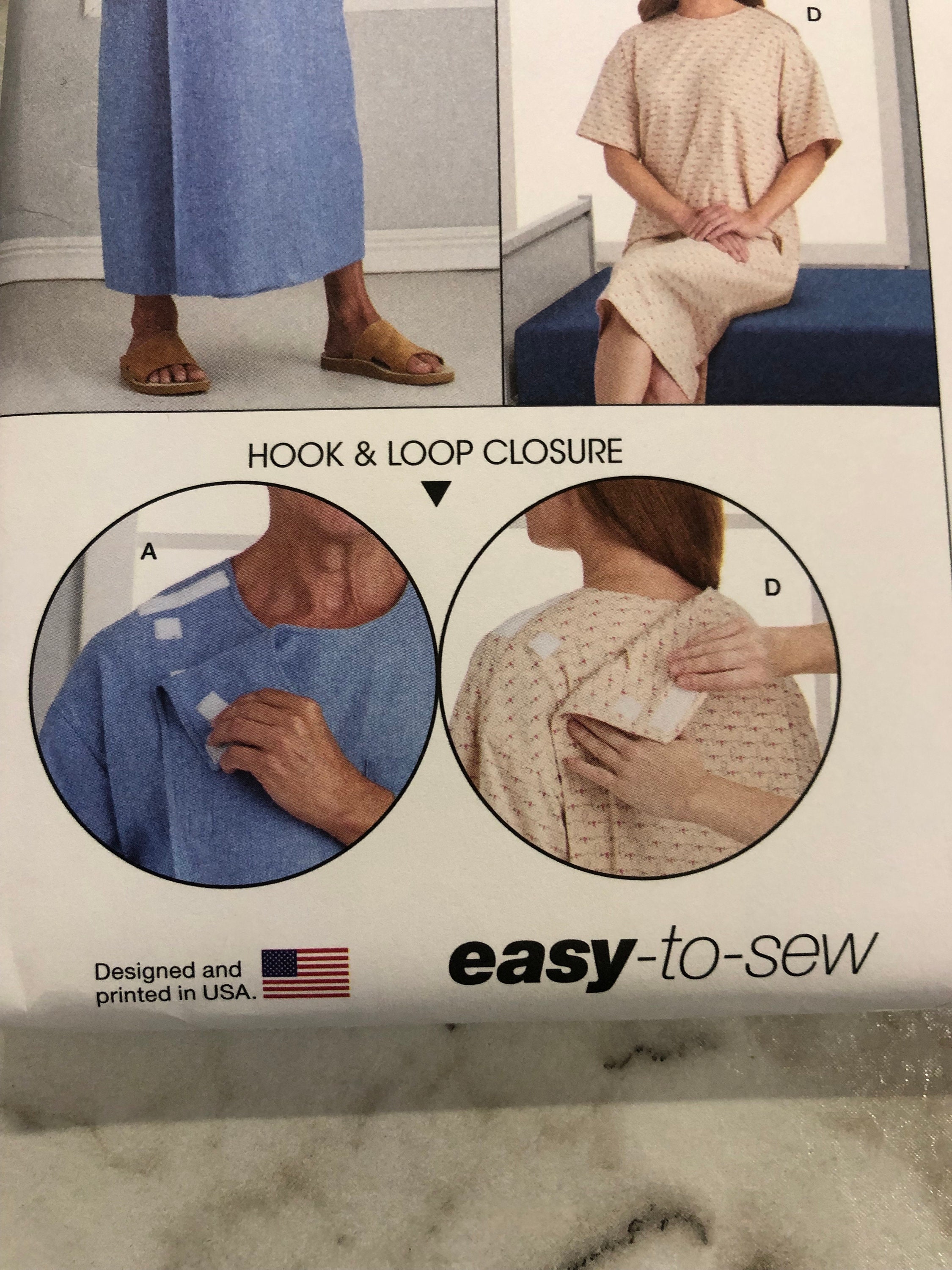 S9490 Adaptive Easy to Sew Unisex Recovery Gowns and Bed Robe 12pc ...