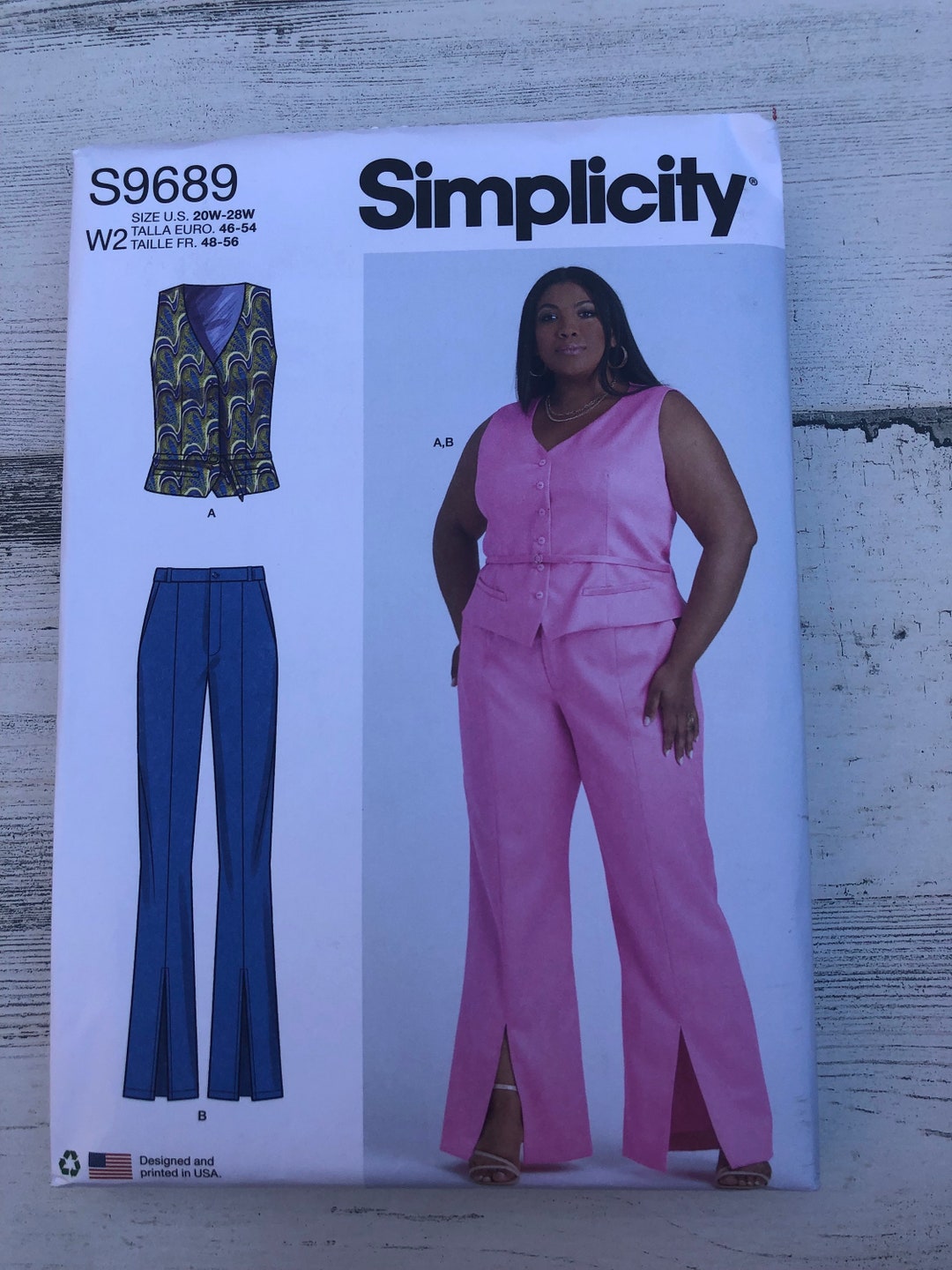9689 Misses and Woman’s Vest and Pants Simplicity New, Uncut, Factory ...