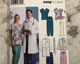 Women's and Men's Scrub Top, Jacket in Two Lengths, Pants, Tie and ...